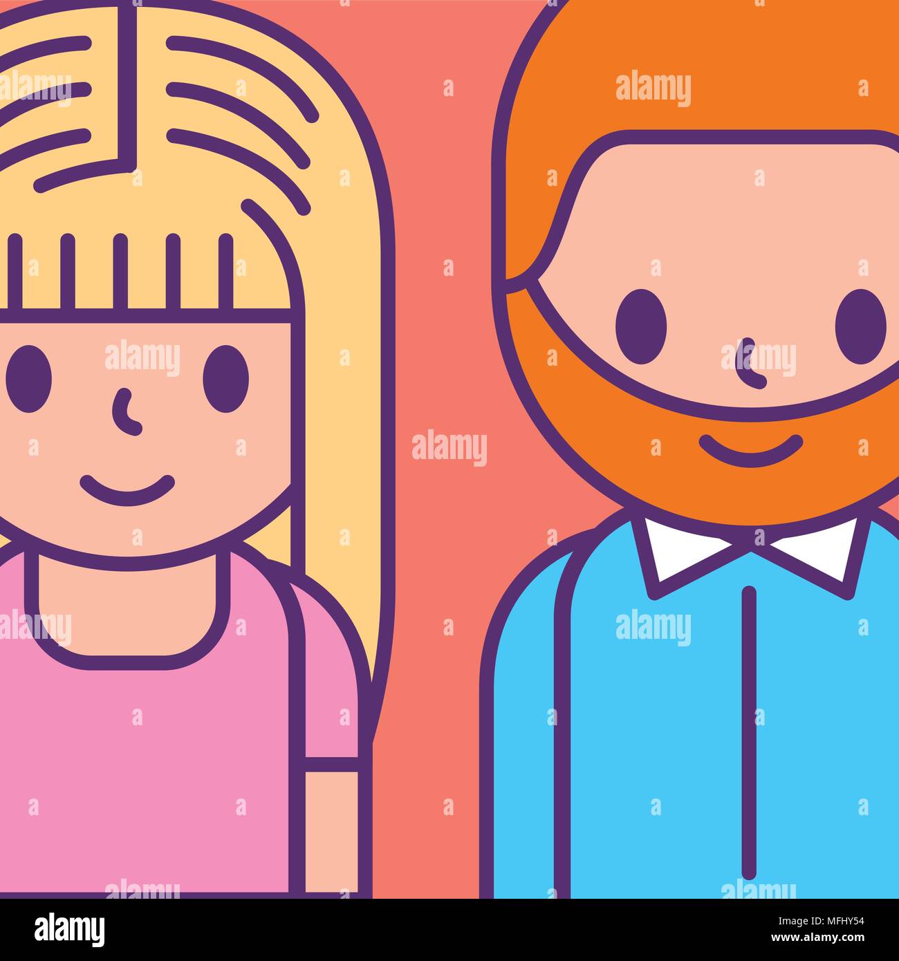 Cartoon Characters Man Woman High Resolution Stock Photography and ...