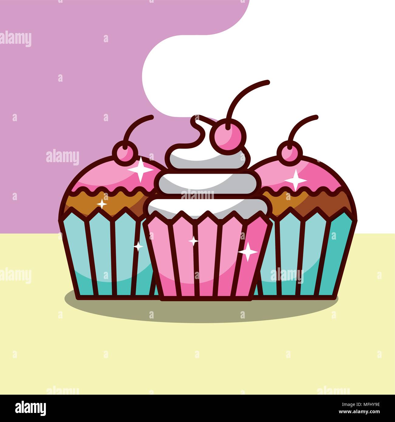 Sweet food concept three Stock Vector Images - Alamy