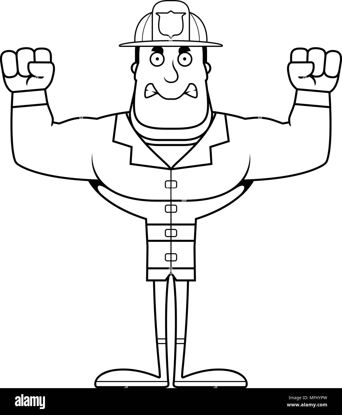 A cartoon firefighter looking angry Stock Vector Image & Art - Alamy
