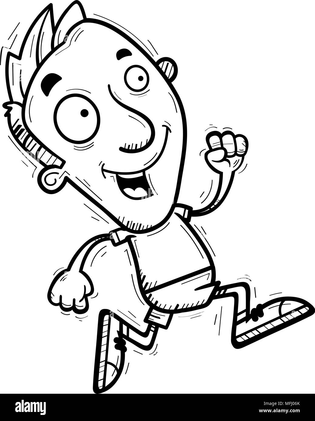 Man running cartoon Black and White Stock Photos & Images - Alamy