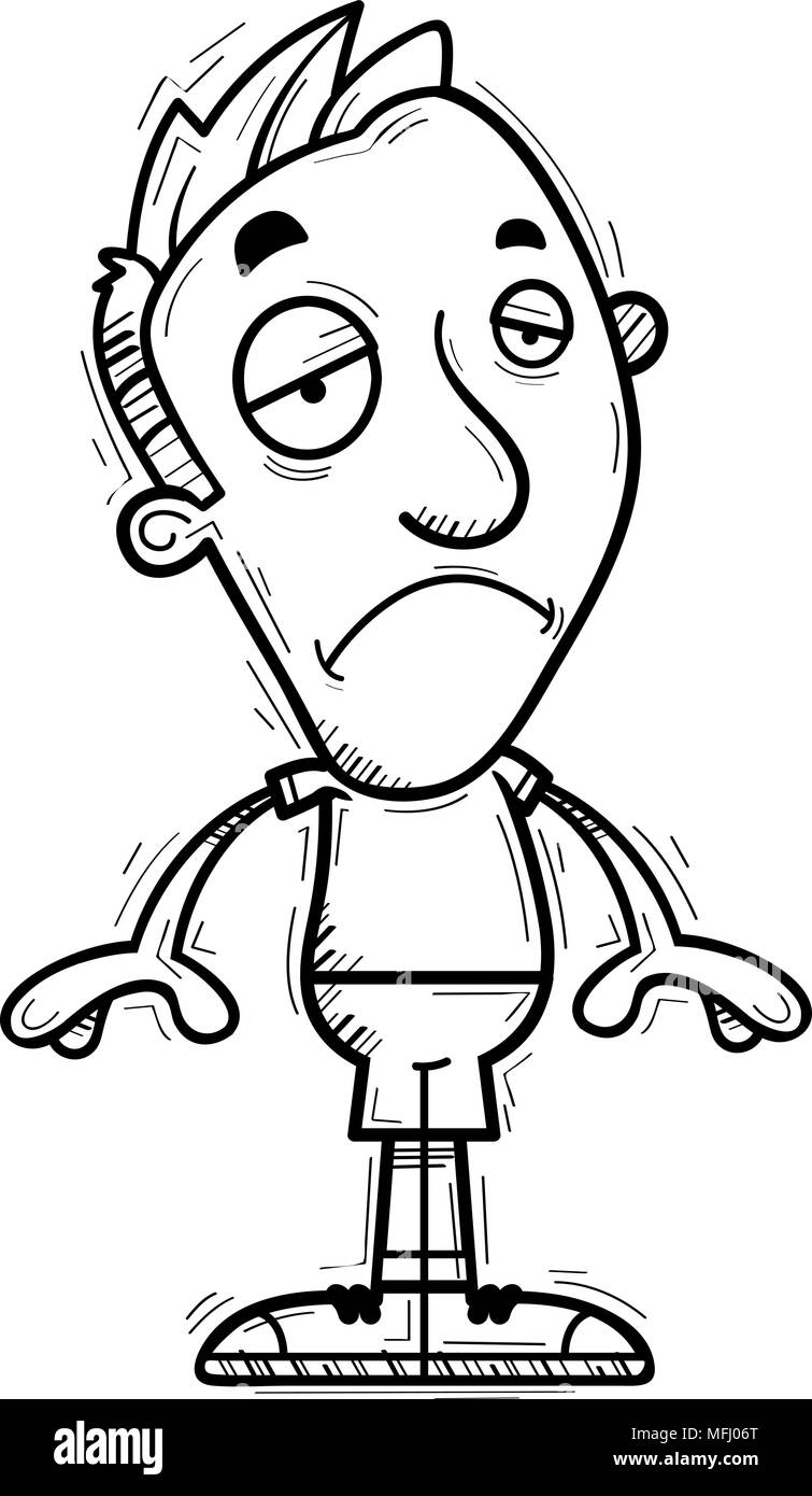 A cartoon illustration of a man looking sad Stock Vector Image & Art ...
