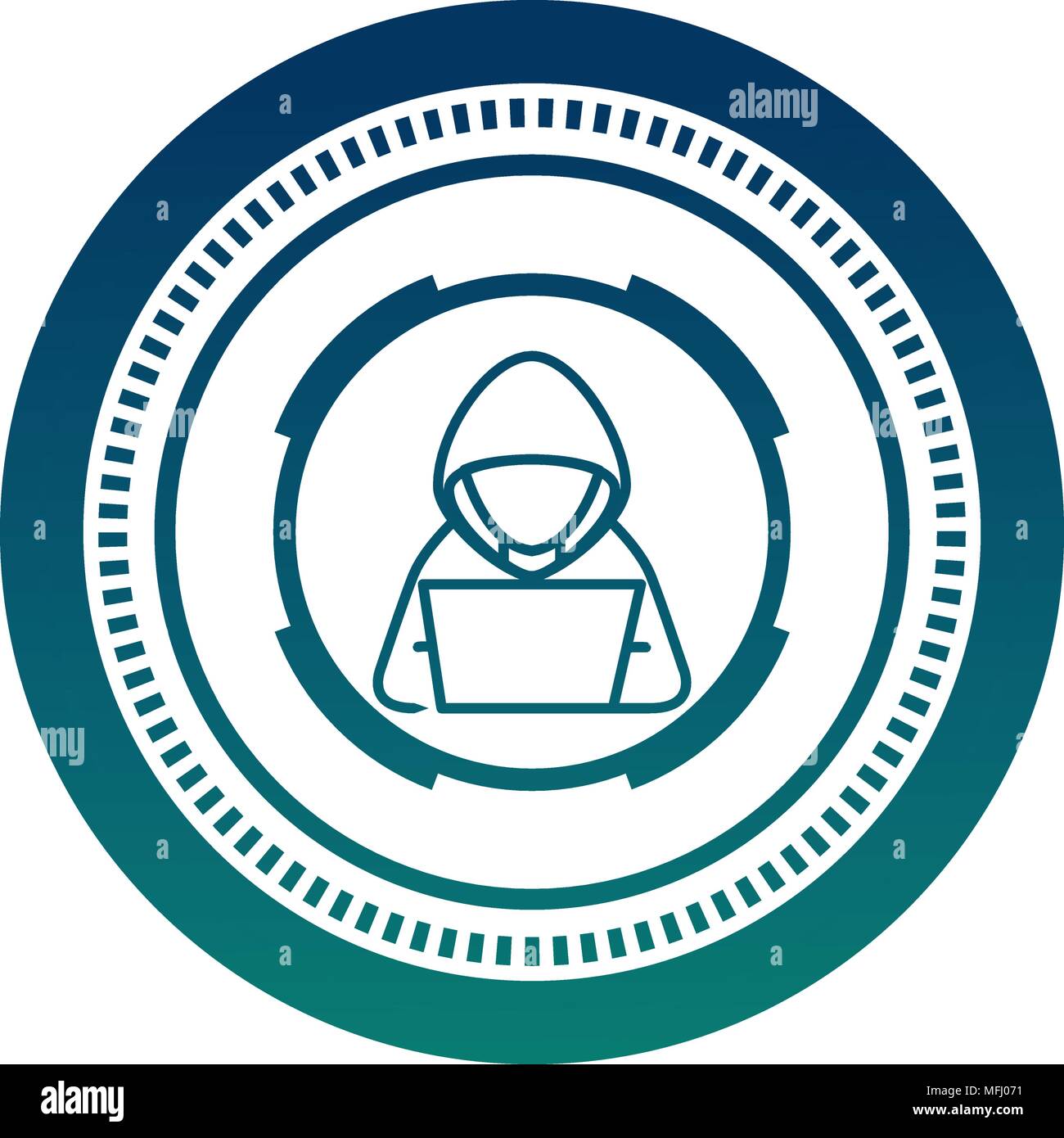 cyber security hacker character with laptop Stock Vector Image & Art ...