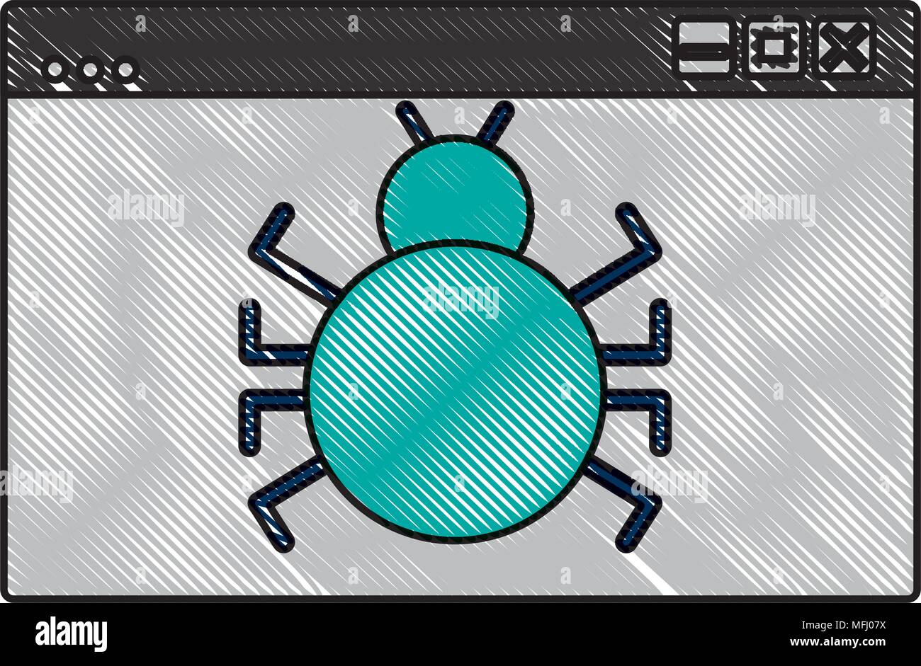 cyber security website page bug virus attack Stock Vector Image & Art ...