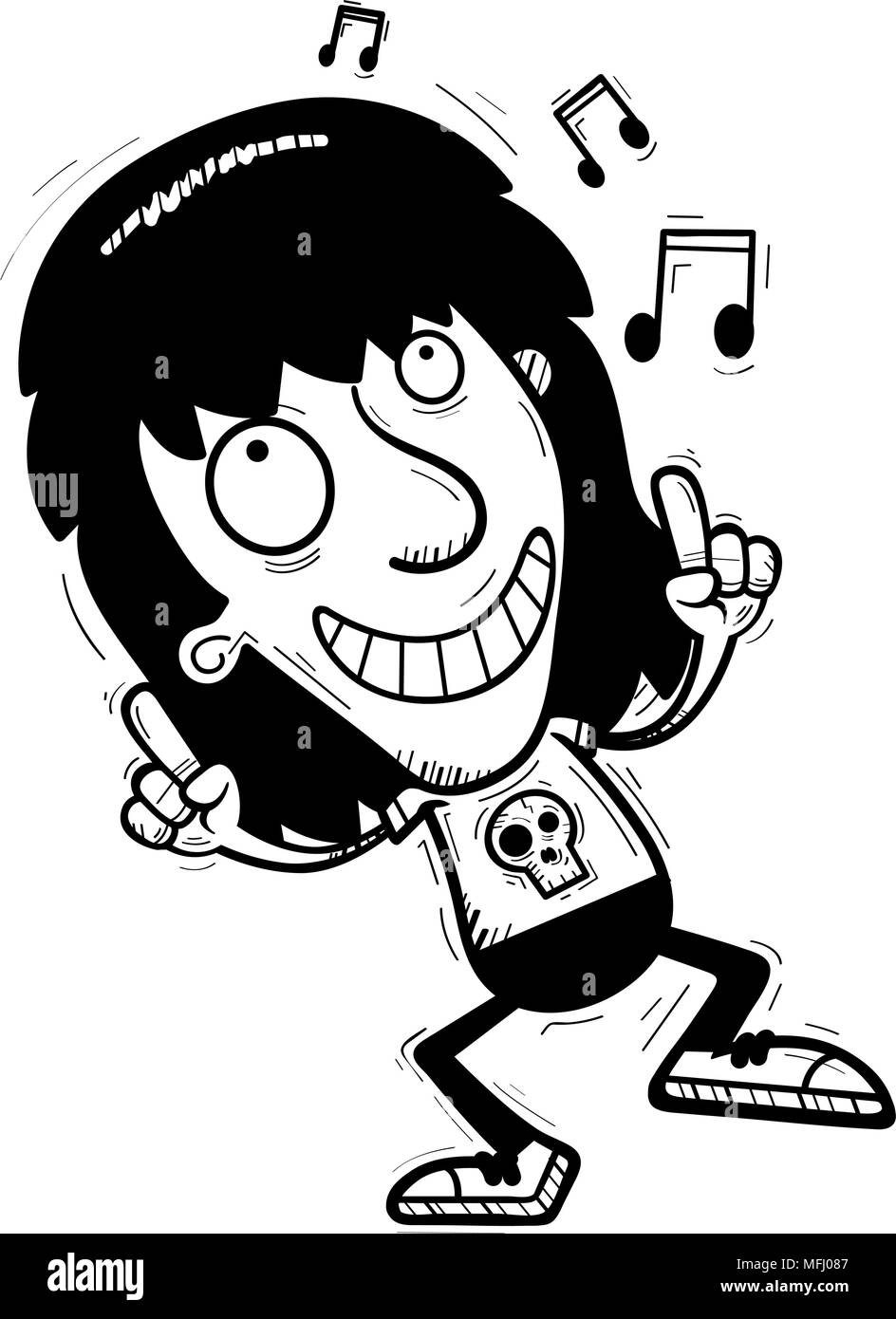A cartoon illustration of a metalhead dancing Stock Vector Image & Art ...