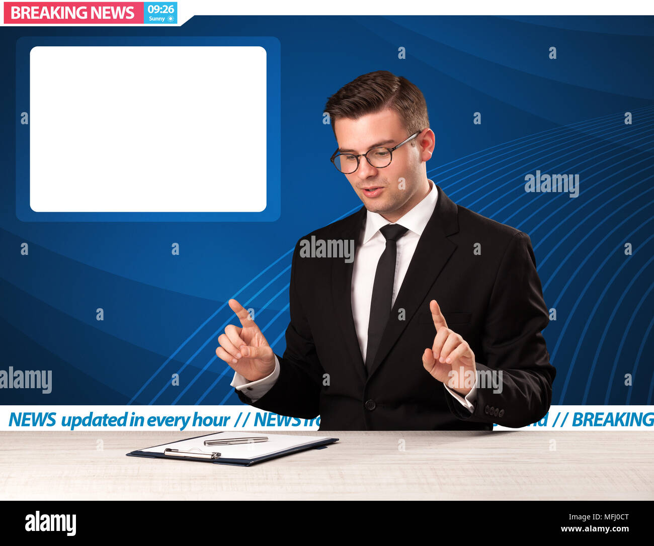 News Studio Reporter High Resolution Stock Photography and Images - Alamy