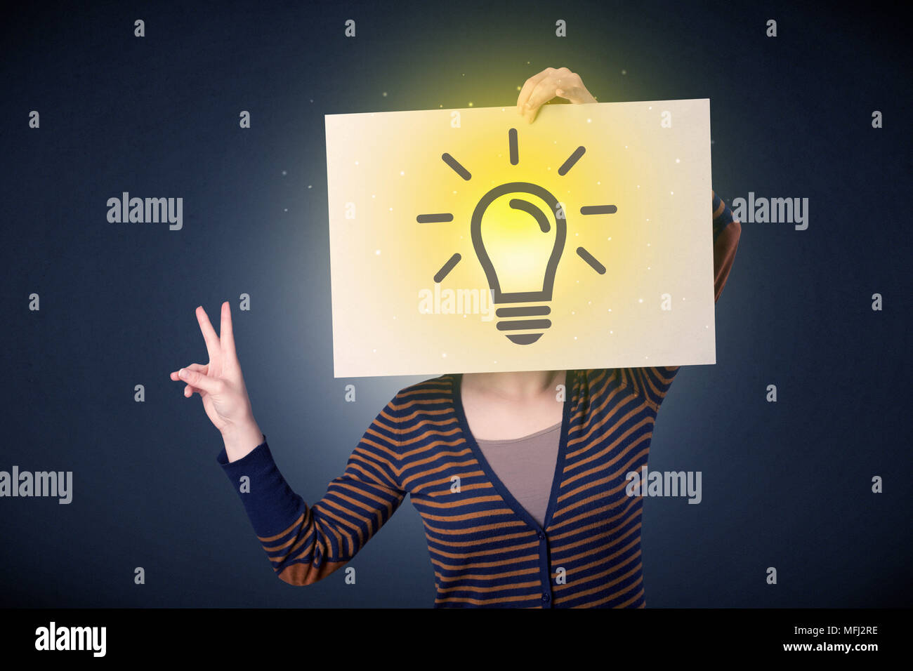 Smart woman hiding behind hi-res stock photography and images - Alamy