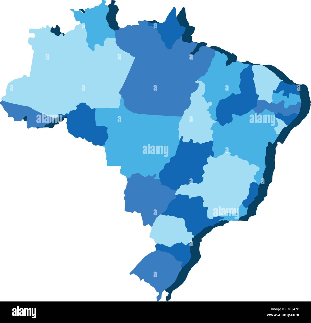 Political map of Brazil Stock Vector Image & Art - Alamy