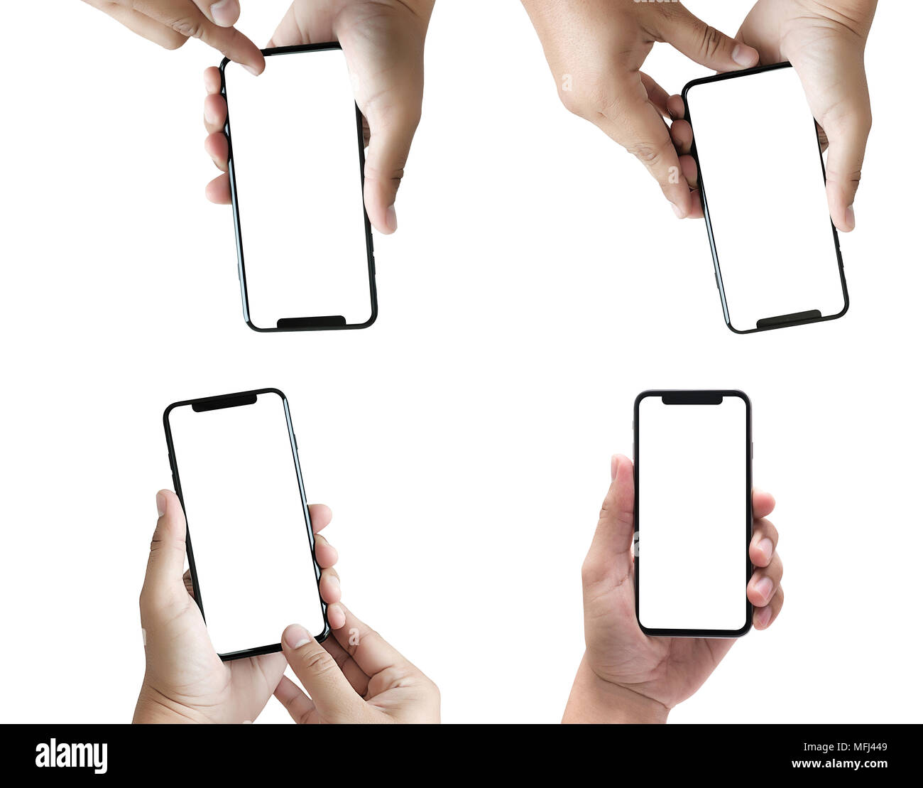 Mockup modern frameless phone Cut Out Stock Images & Pictures - Alamy