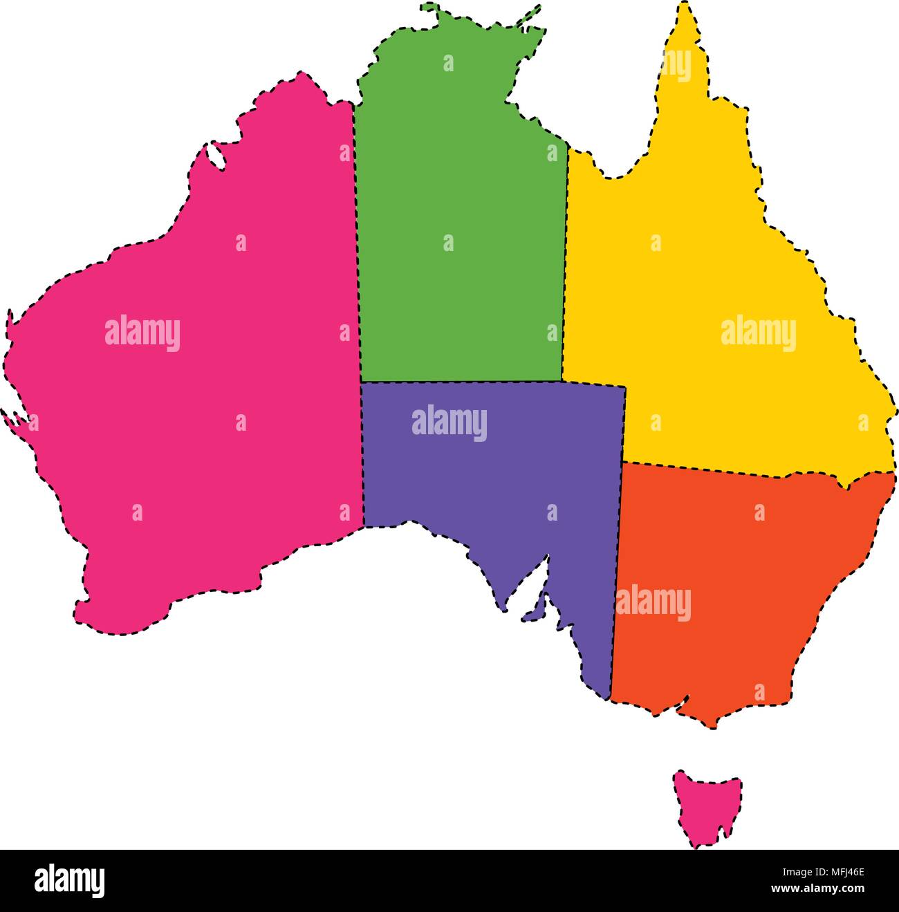 australia physical and political map