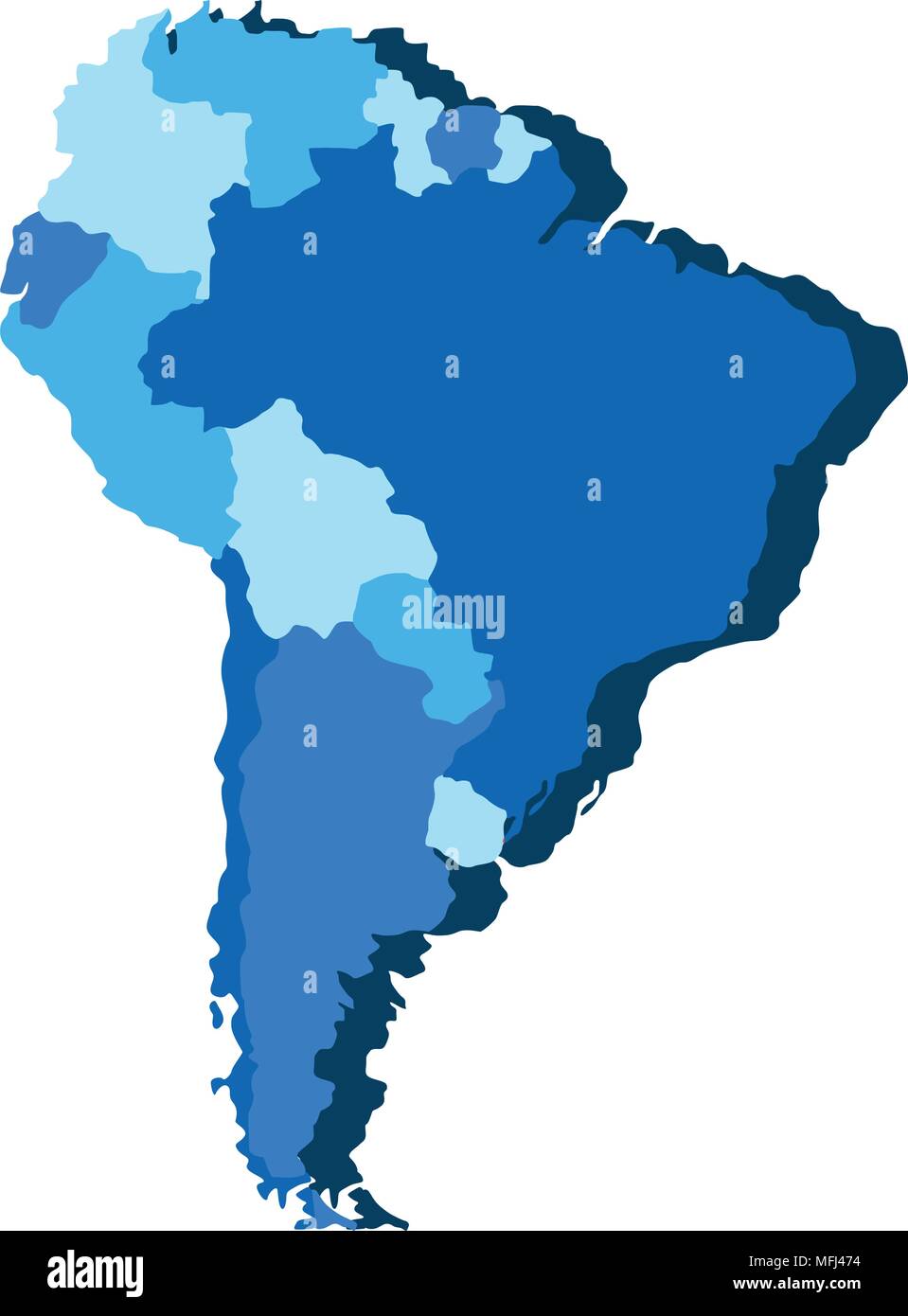 Political map of South America Stock Vector Image & Art - Alamy