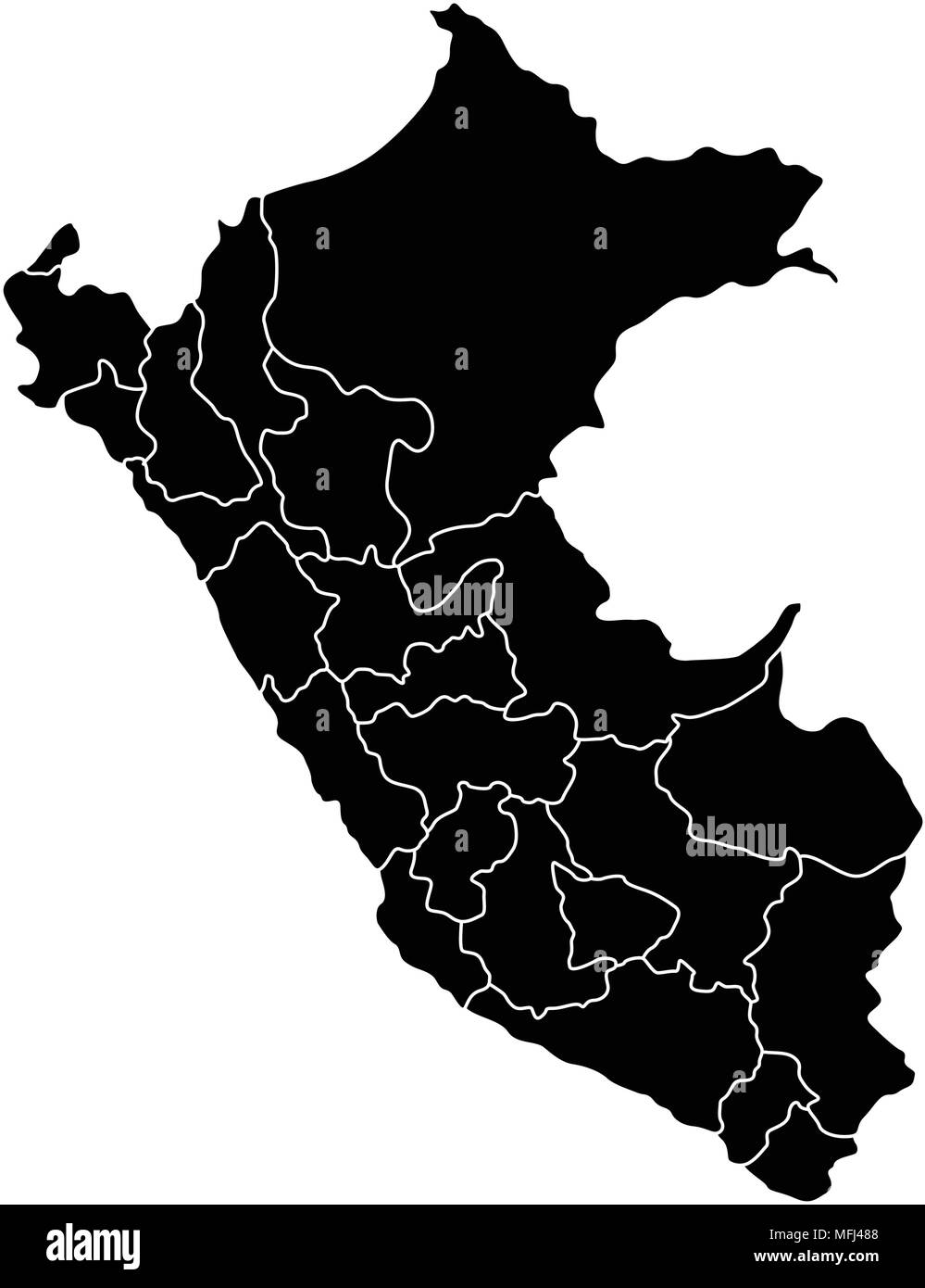 Political map of Peru Stock Vector Image & Art - Alamy