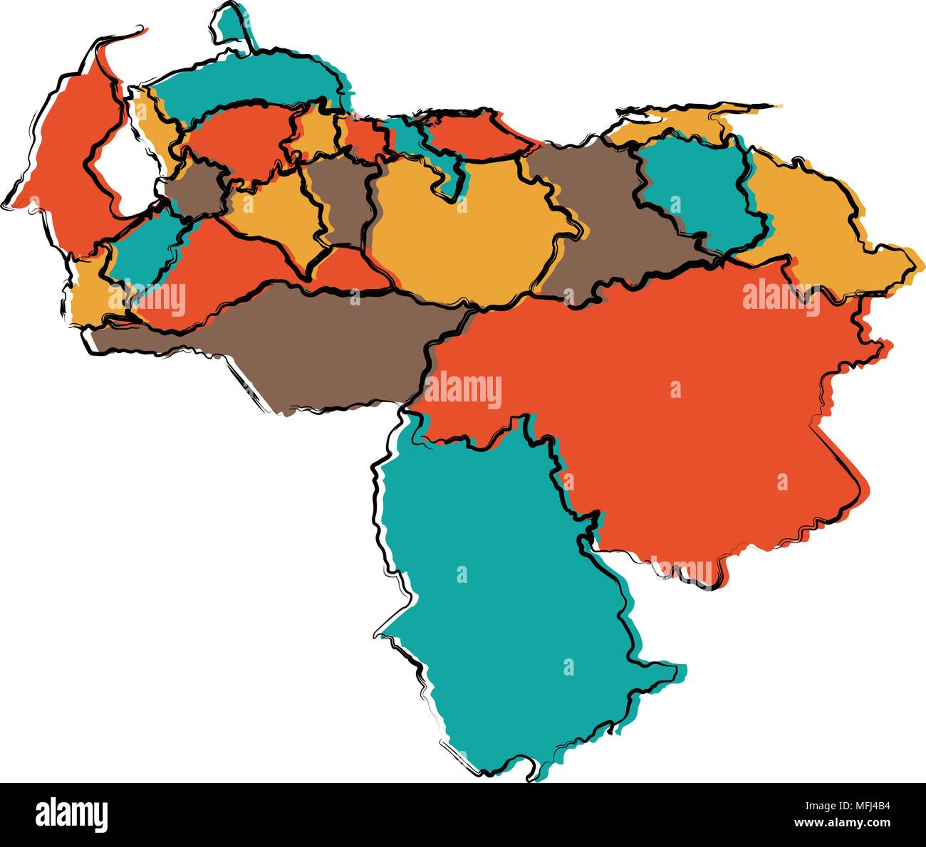 Political map of Venezuela Stock Vector Image & Art - Alamy