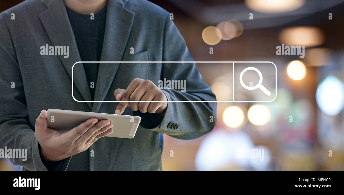 businessman using Searching Browsing Internet internet of things (IoT ...