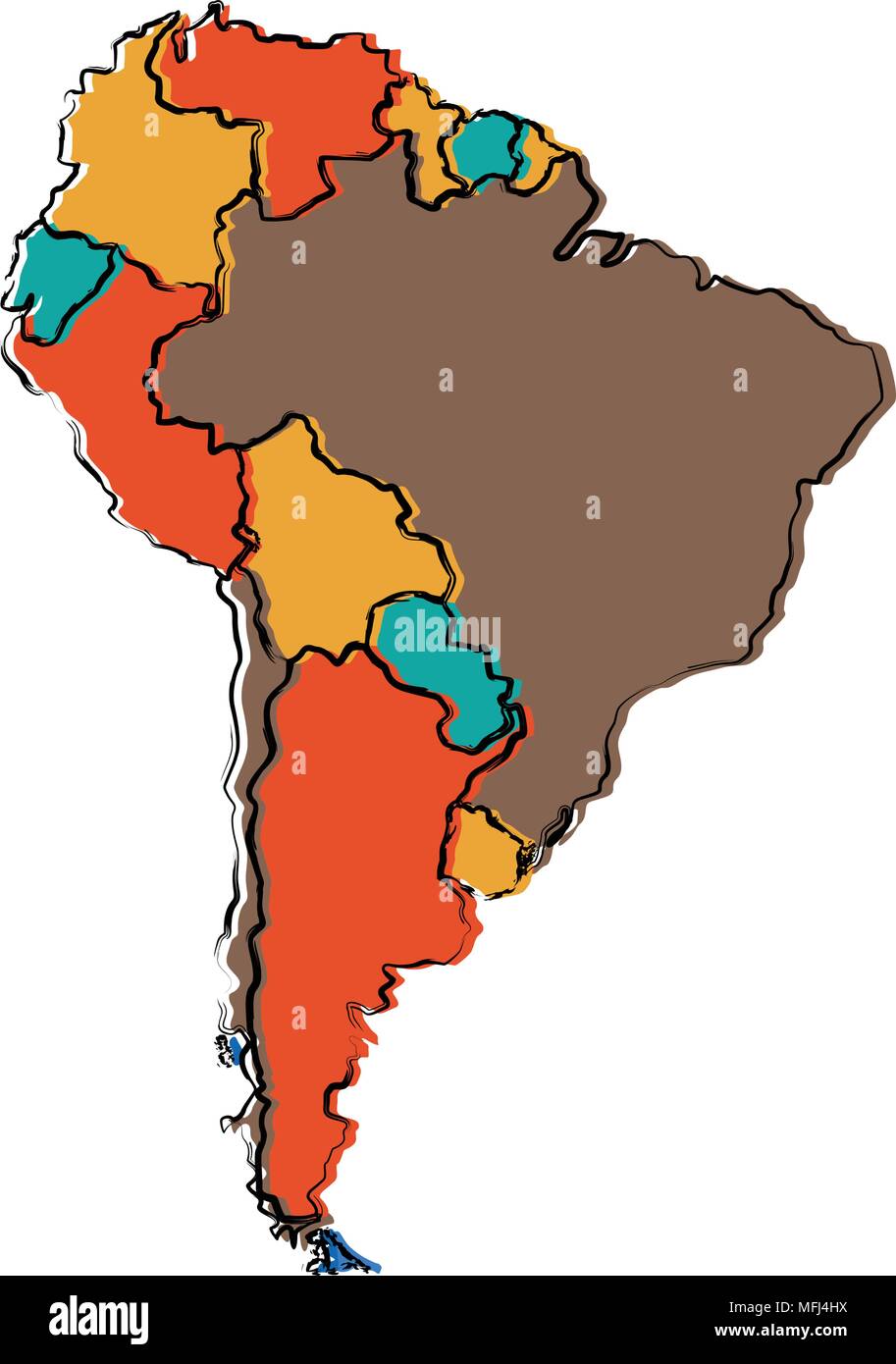 Political map of South America Stock Vector Image & Art - Alamy