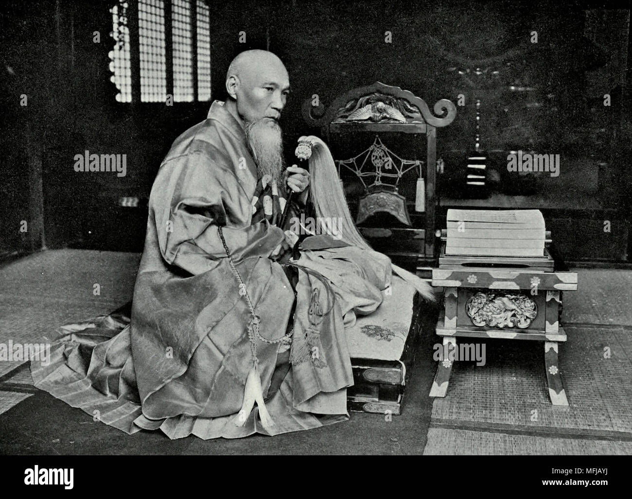 A Buddhist Abbot, Japan, circa 1910 Stock Photo - Alamy