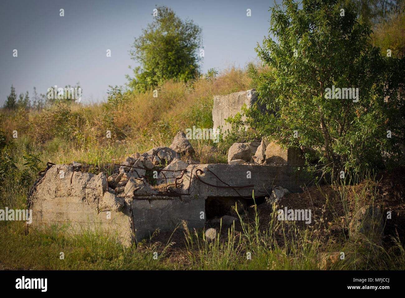 A shell damaged bunker from Israel's 1948 independence war Stock Photo ...