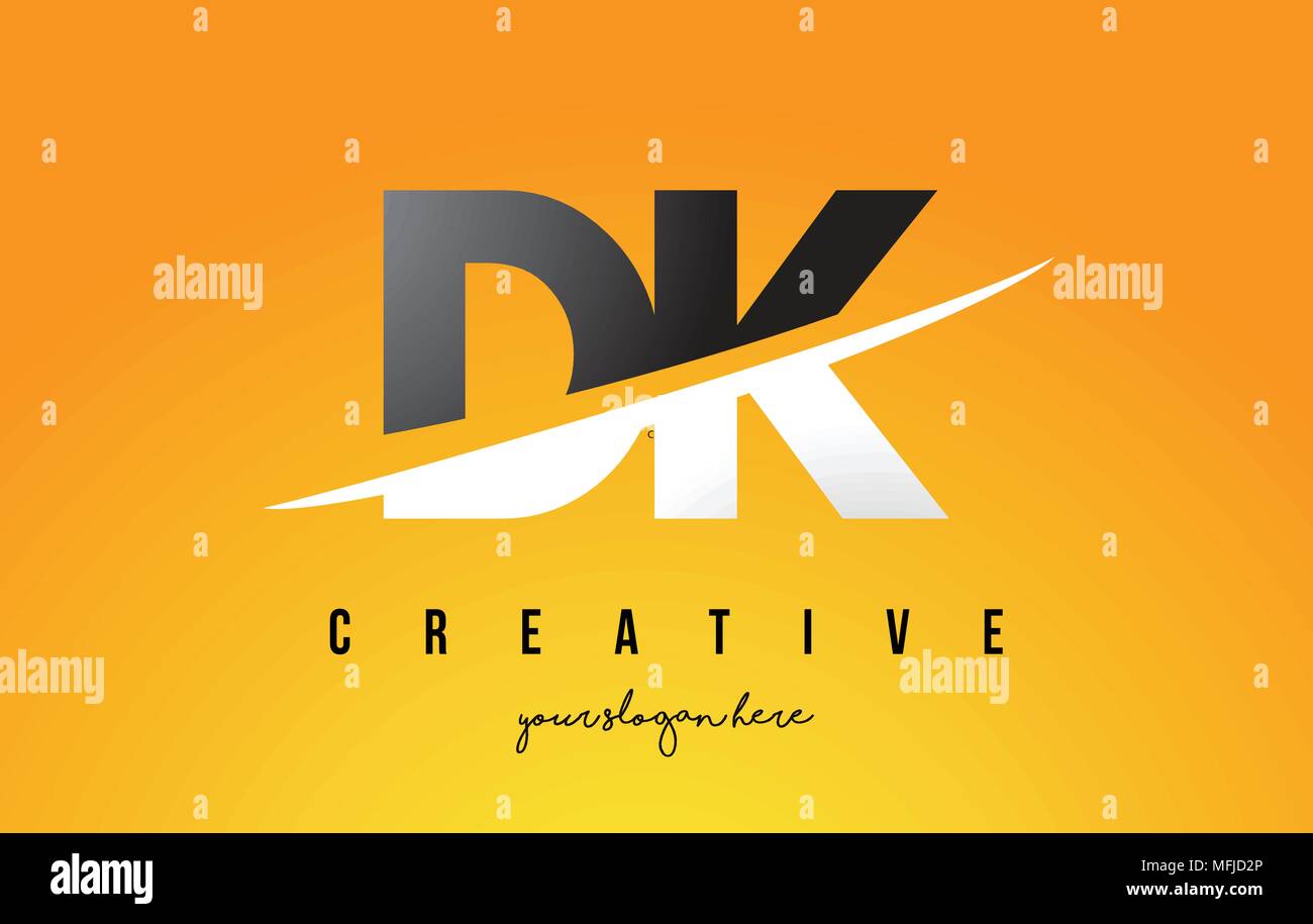 DK D K Letter Modern Logo Design with Swoosh Cutting the Middle Letters ...