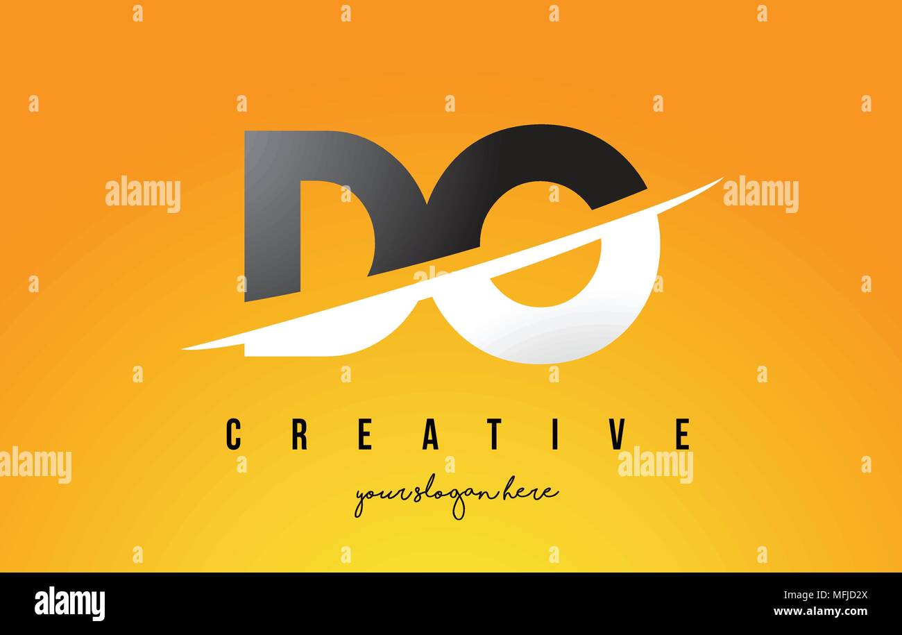 DO D O Letter Modern Logo Design with Swoosh Cutting the Middle Letters ...