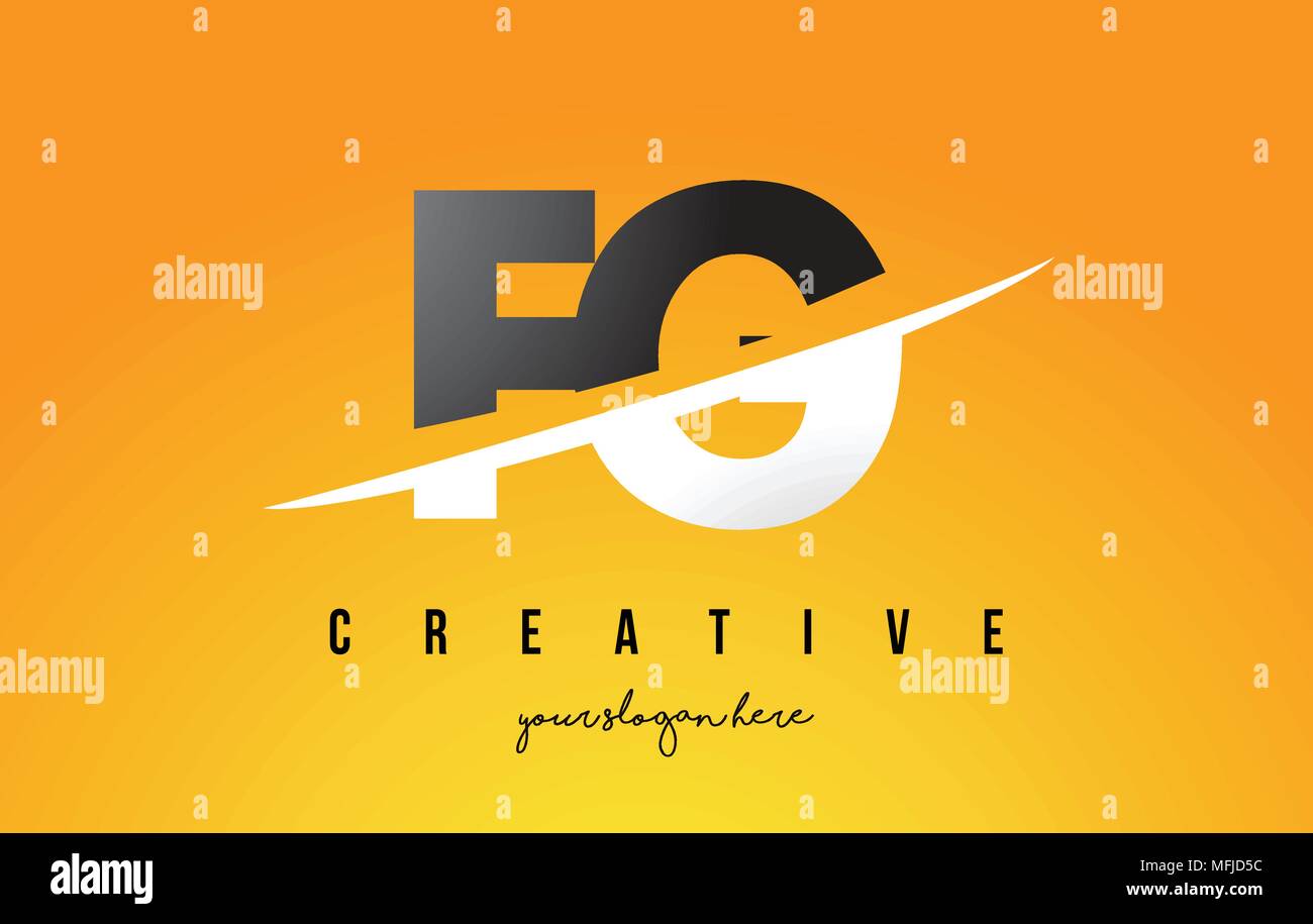 FG F G Letter Modern Logo Design with Swoosh Cutting the Middle Letters ...