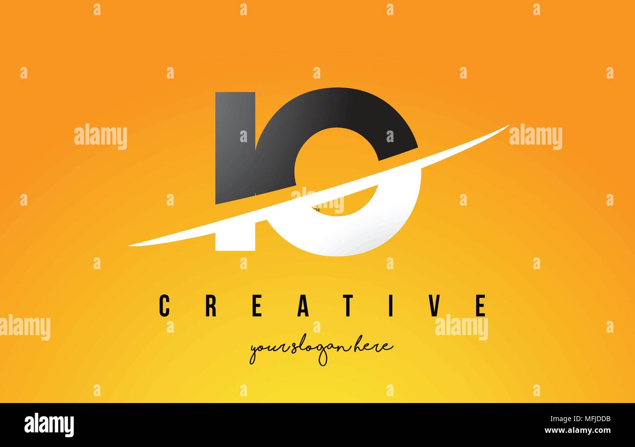 IO I O Letter Modern Logo Design with Swoosh Cutting the Middle Letters ...