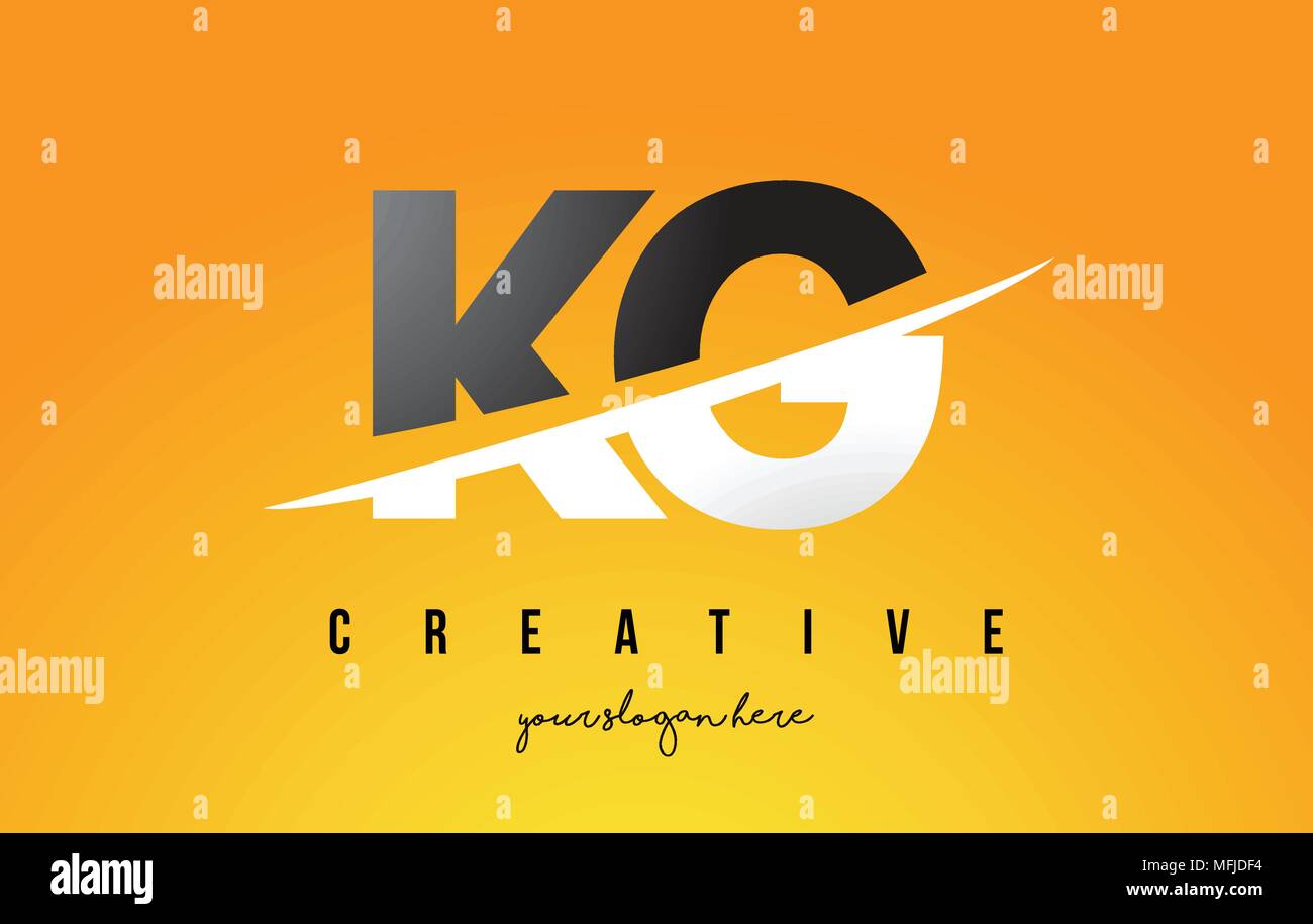 KG K G Letter Modern Logo Design with Swoosh Cutting the Middle Letters ...