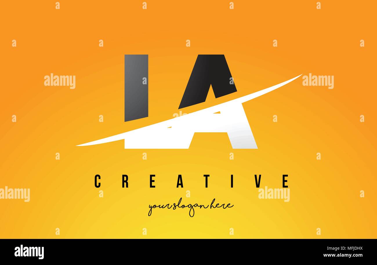 LA L A Letter Modern Logo Design with Swoosh Cutting the Middle Letters ...