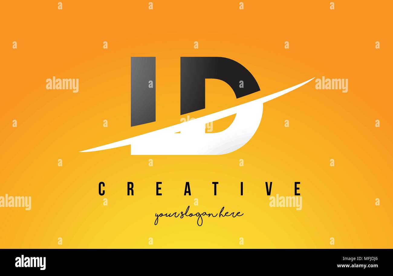 LD L D Letter Modern Logo Design with Swoosh Cutting the Middle Letters ...
