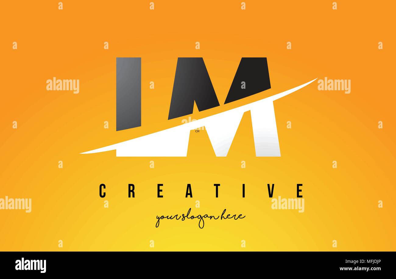 LM L M Letter Modern Logo Design with Swoosh Cutting the Middle Letters ...