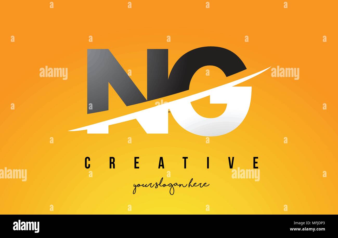 NG N G Letter Modern Logo Design with Swoosh Cutting the Middle Letters ...
