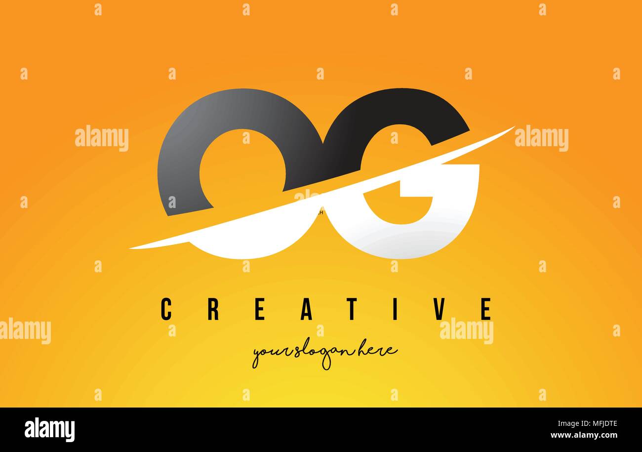 OG O G Letter Modern Logo Design with Swoosh Cutting the Middle Letters ...
