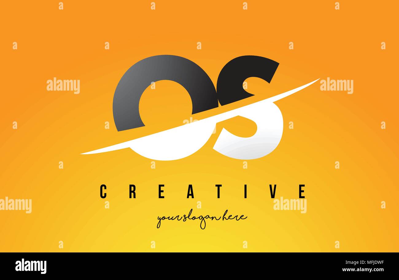OS O S Letter Modern Logo Design with Swoosh Cutting the Middle Letters ...