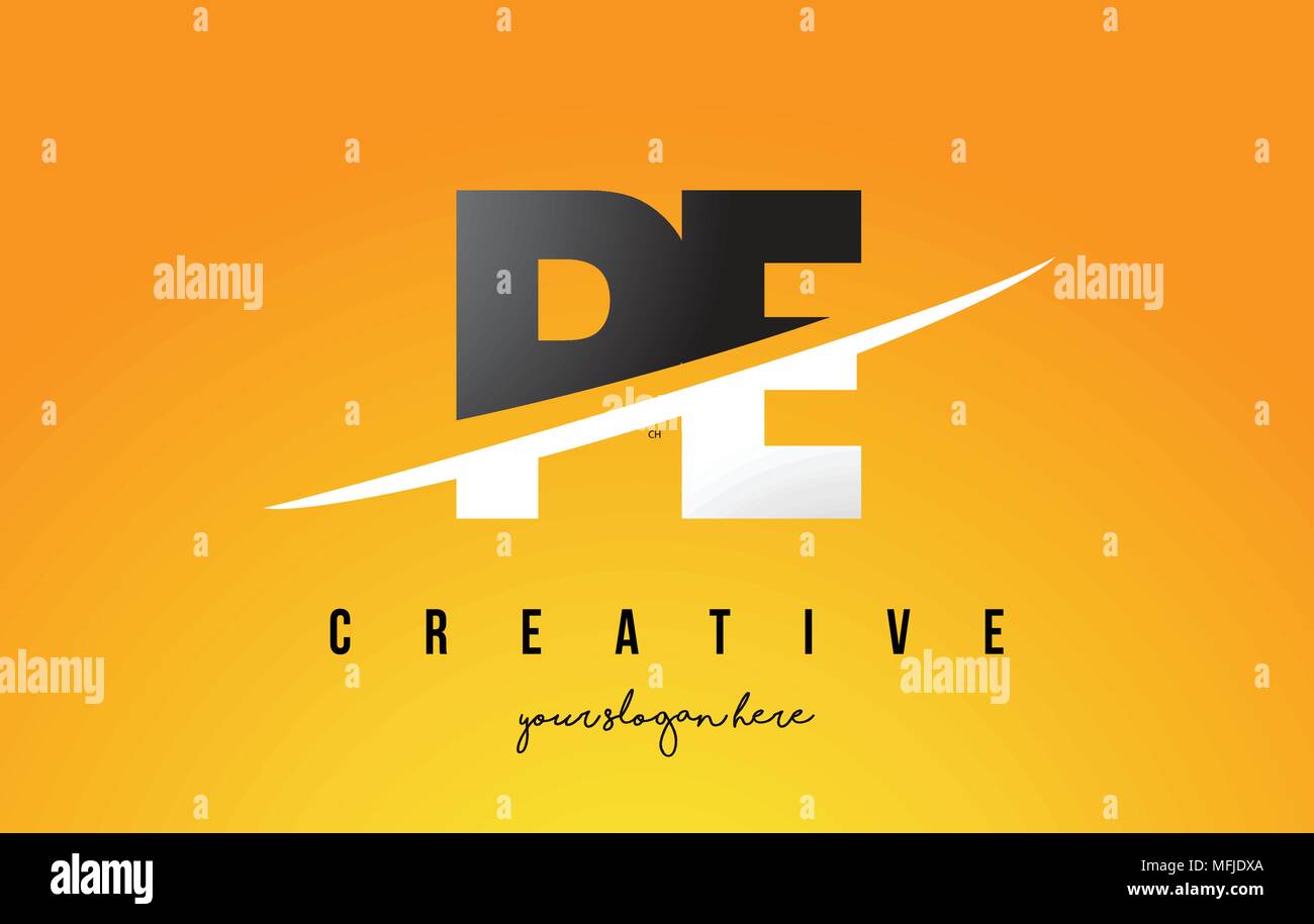 PE P E Letter Modern Logo Design with Swoosh Cutting the Middle Letters ...