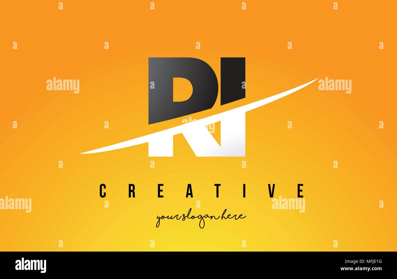 RI R I Letter Modern Logo Design with Swoosh Cutting the Middle Letters ...