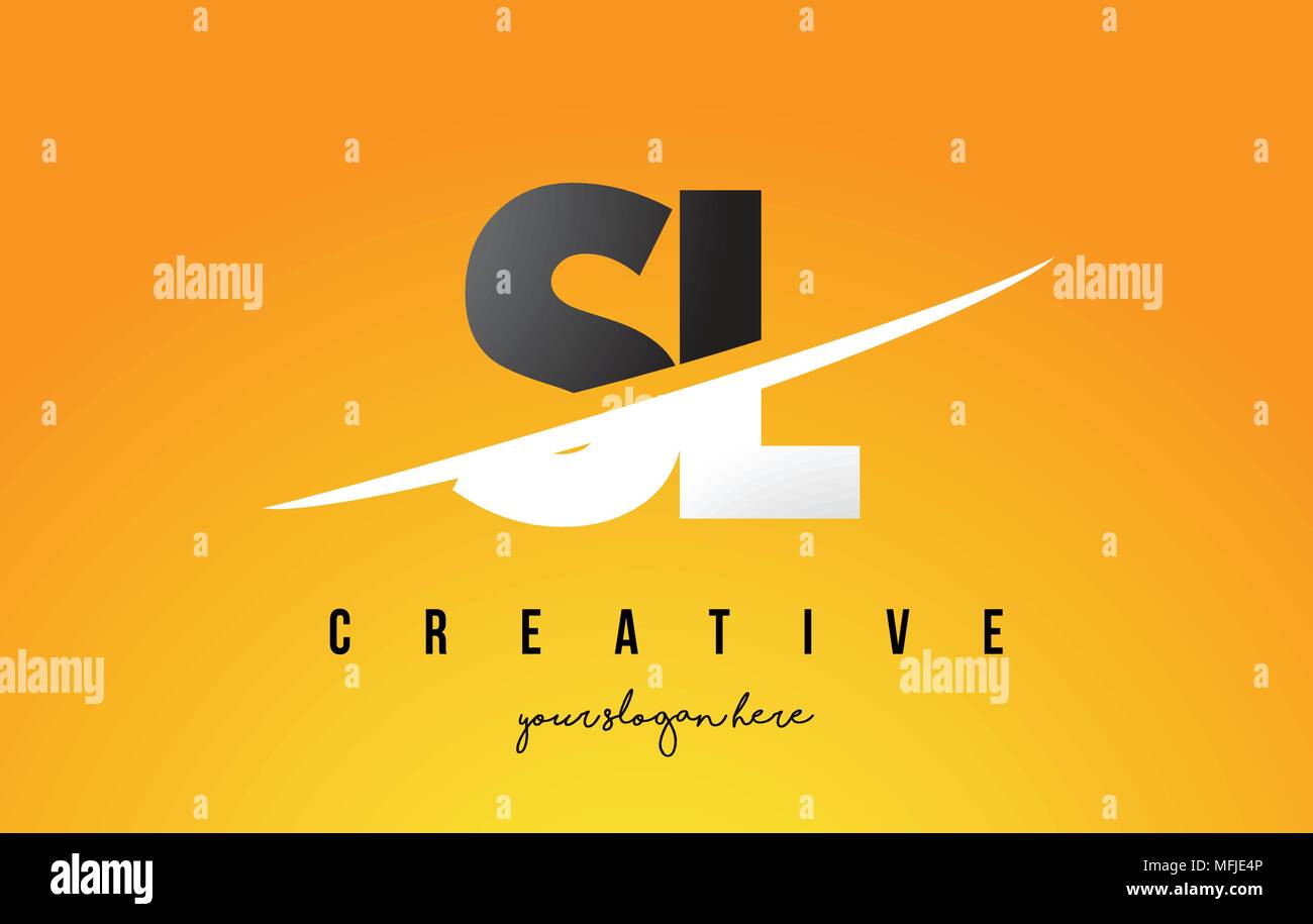 SL S L Letter Modern Logo Design with Swoosh Cutting the Middle Letters ...