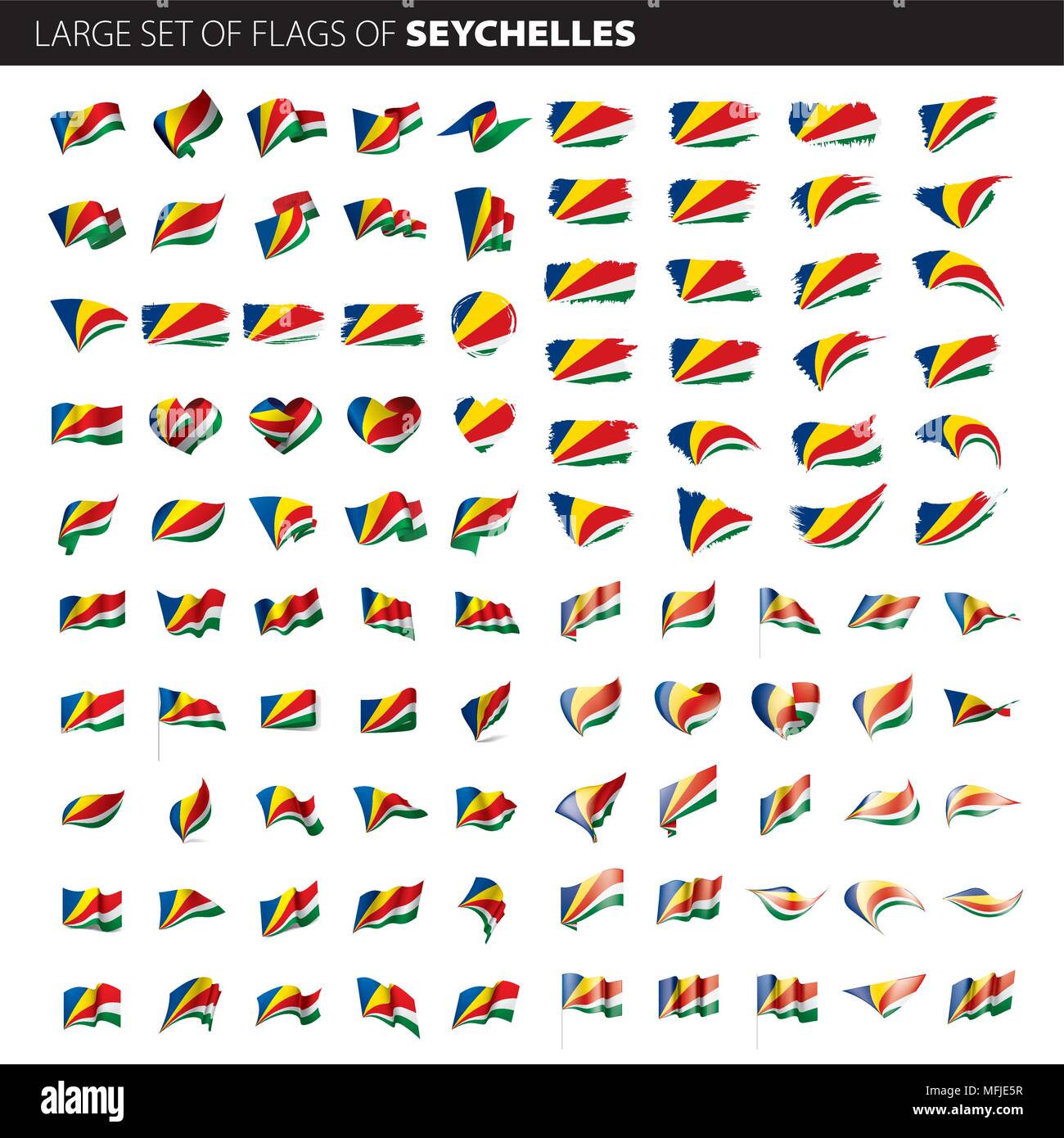 Seychelles flag icon set hi-res stock photography and images - Alamy