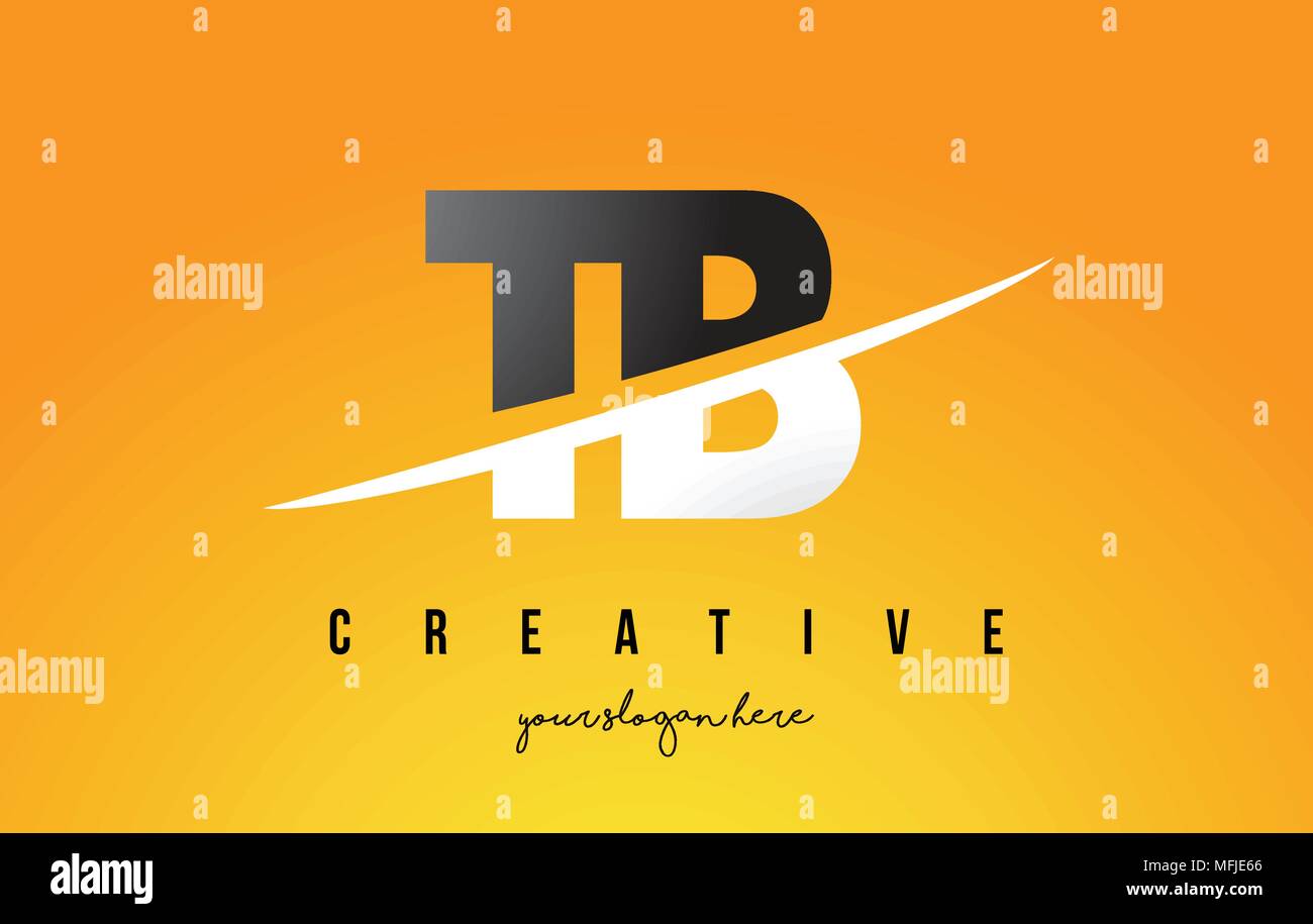TB T B Letter Modern Logo Design with Swoosh Cutting the Middle Letters ...