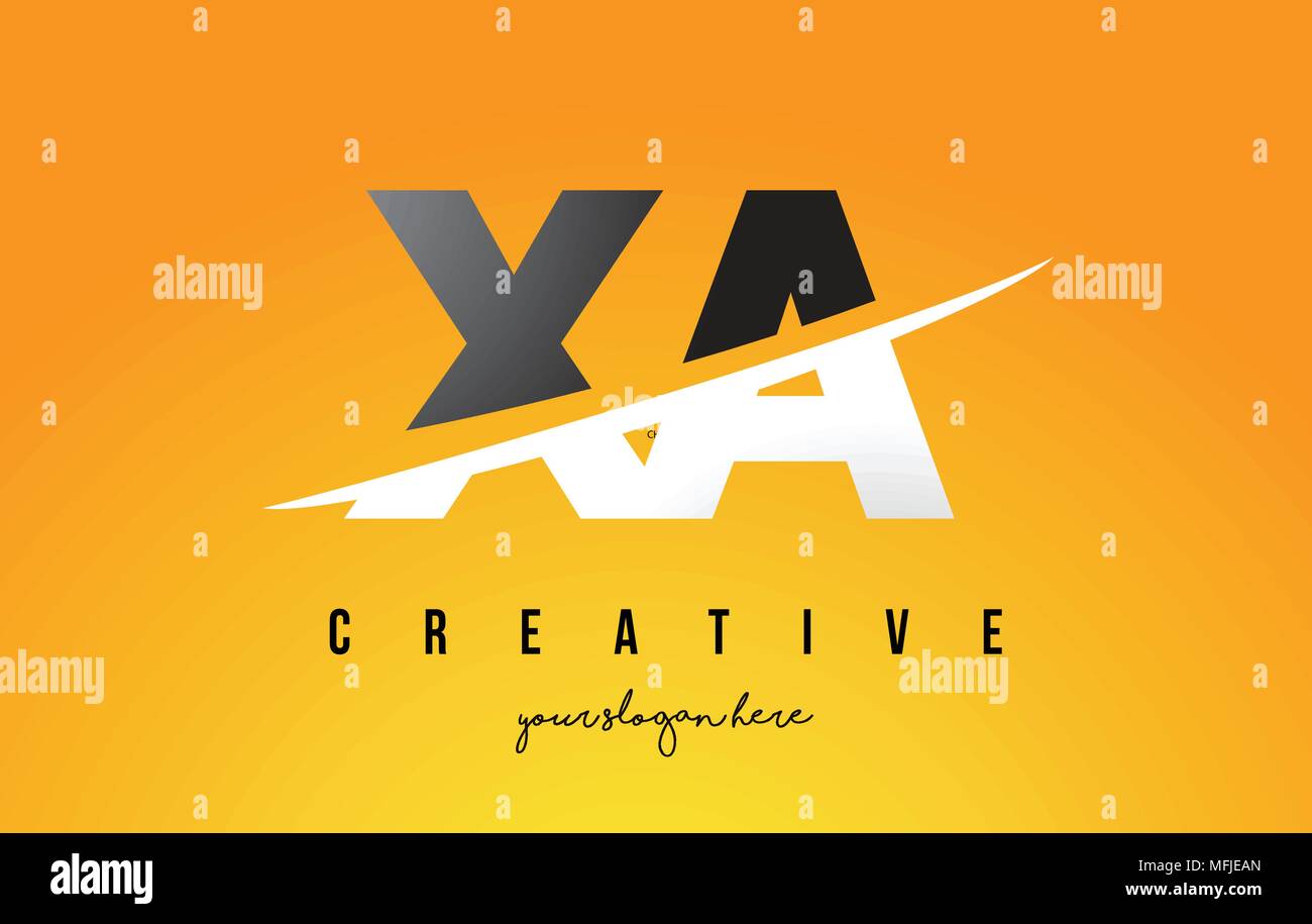XA X A Letter Modern Logo Design with Swoosh Cutting the Middle Letters ...