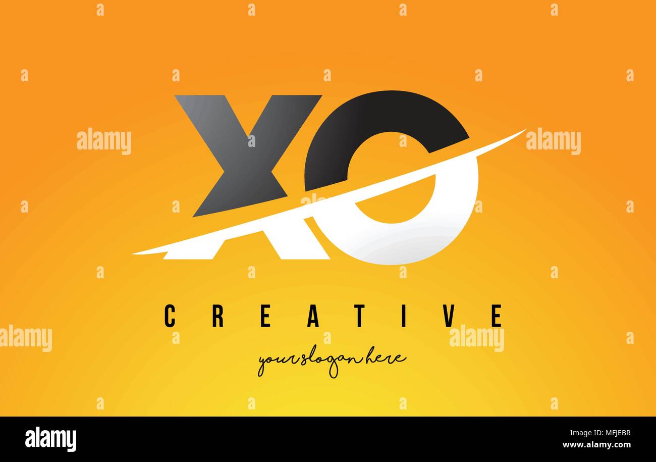 XO X O Letter Modern Logo Design with Swoosh Cutting the Middle Letters ...