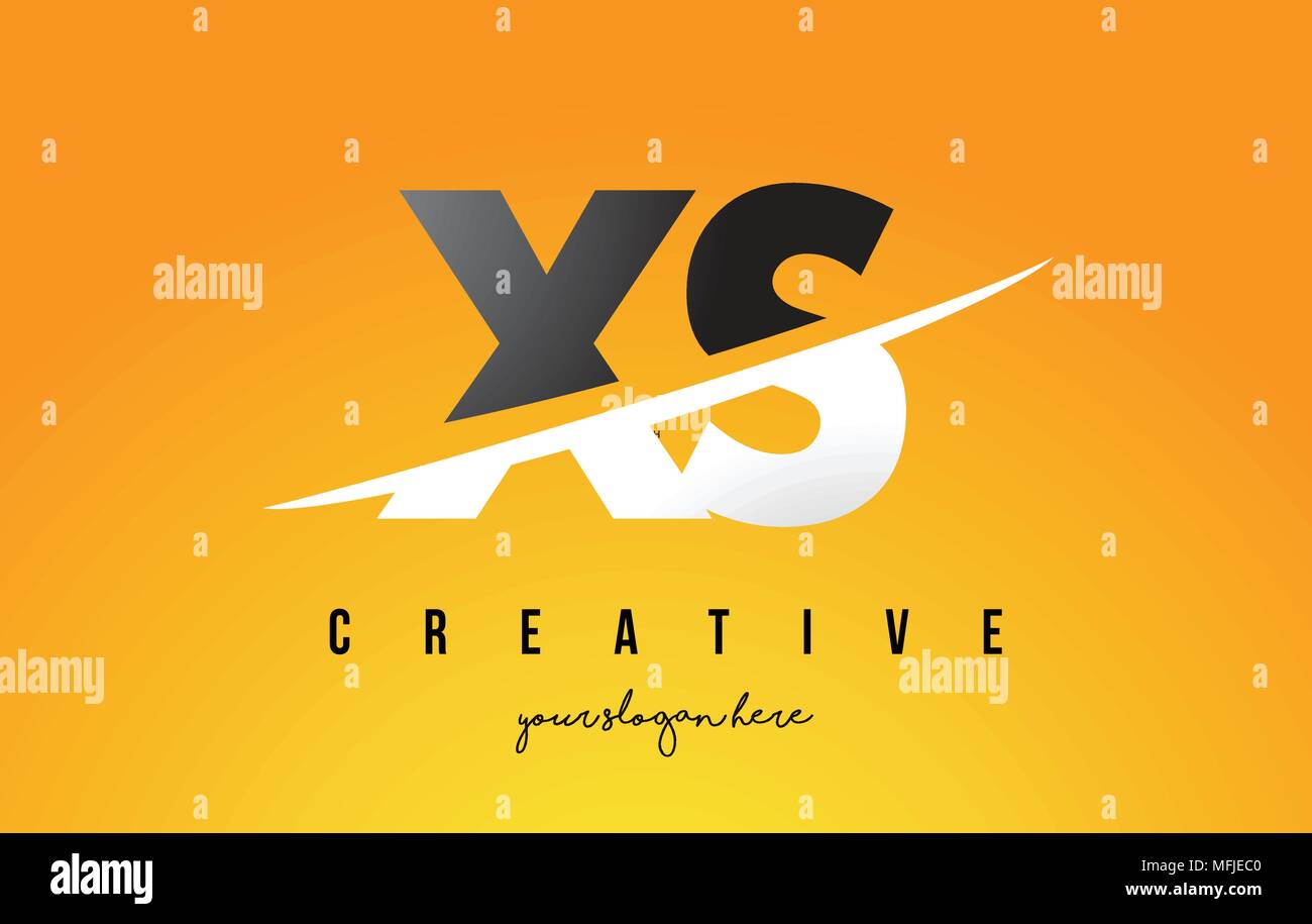 XS X S Letter Modern Logo Design with Swoosh Cutting the Middle Letters ...