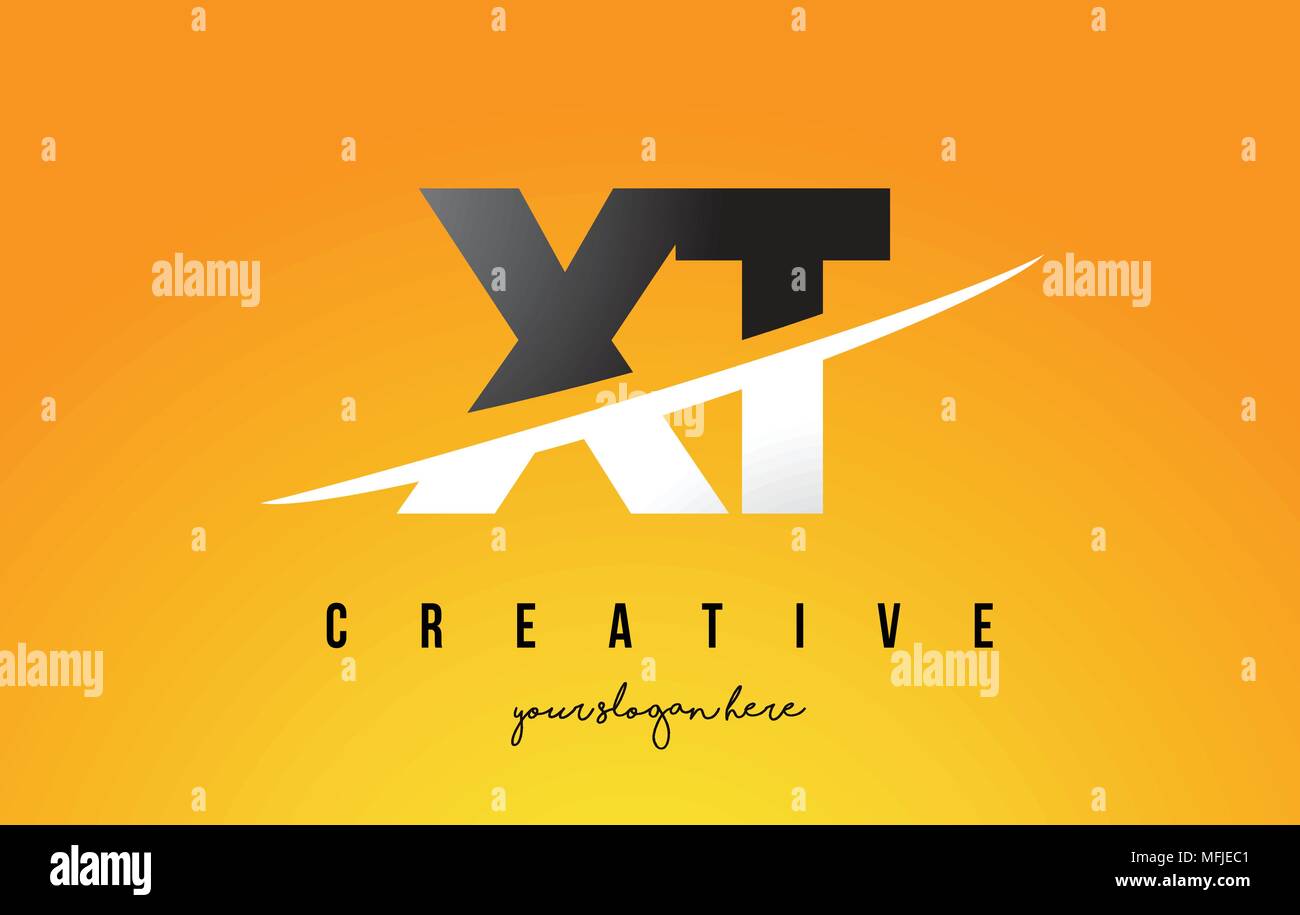 XT X T Letter Modern Logo Design with Swoosh Cutting the Middle Letters ...