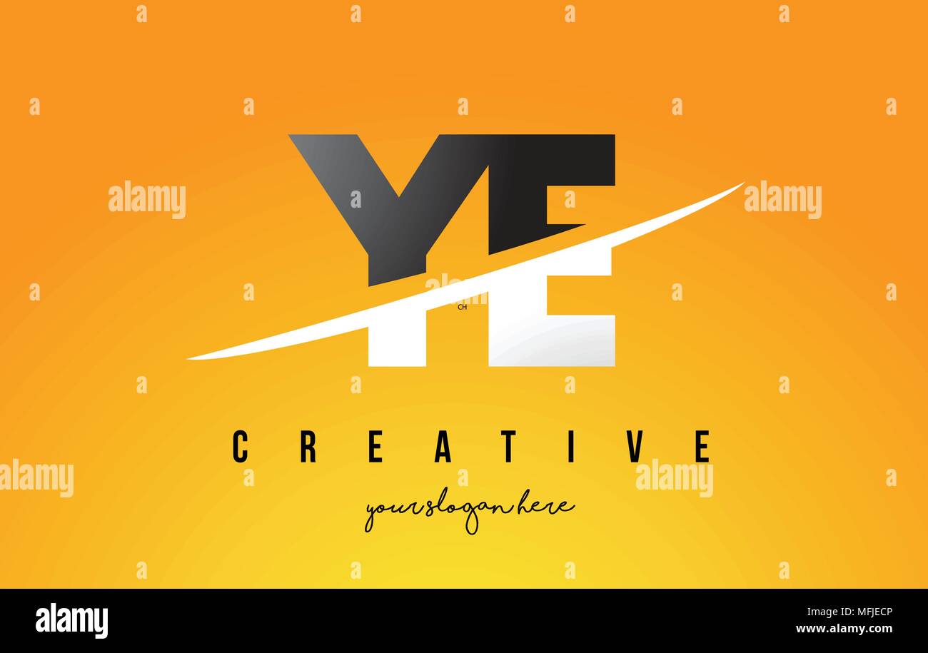 YE Y E Letter Modern Logo Design with Swoosh Cutting the Middle Letters ...