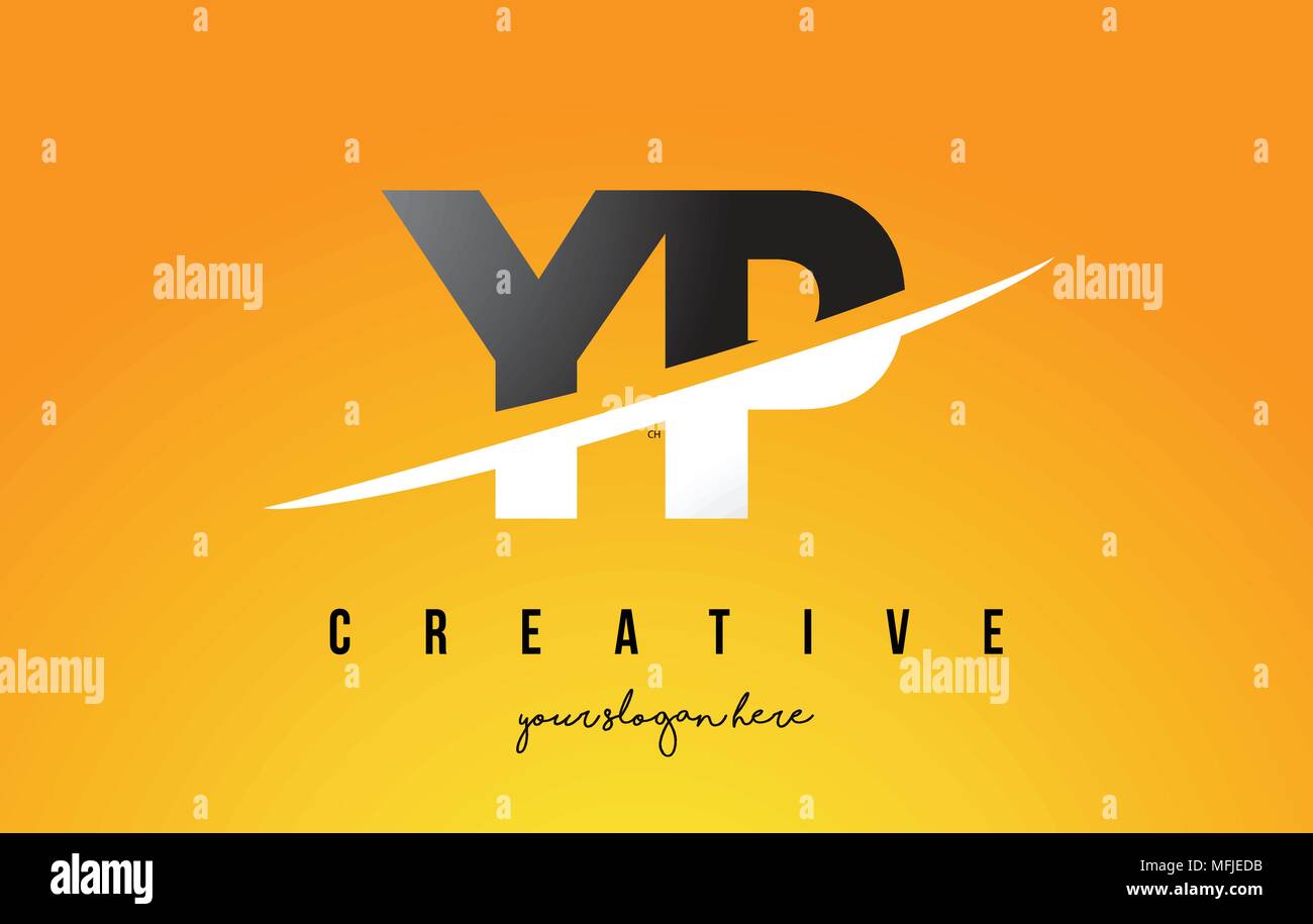 YP Y P Letter Modern Logo Design with Swoosh Cutting the Middle Letters ...