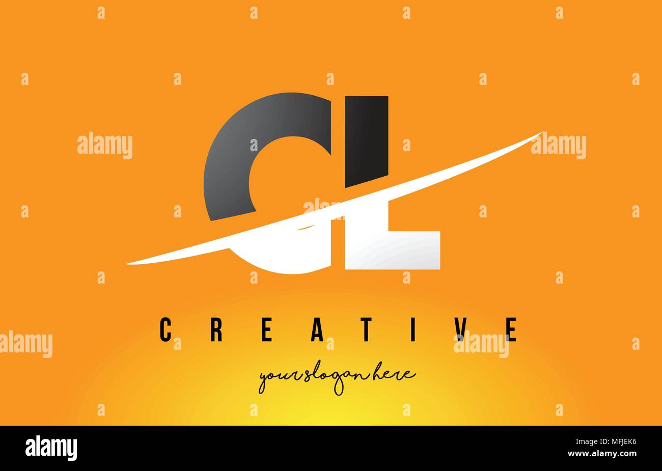 CL C L Letter Modern Logo Design with Swoosh Cutting the Middle Letters ...