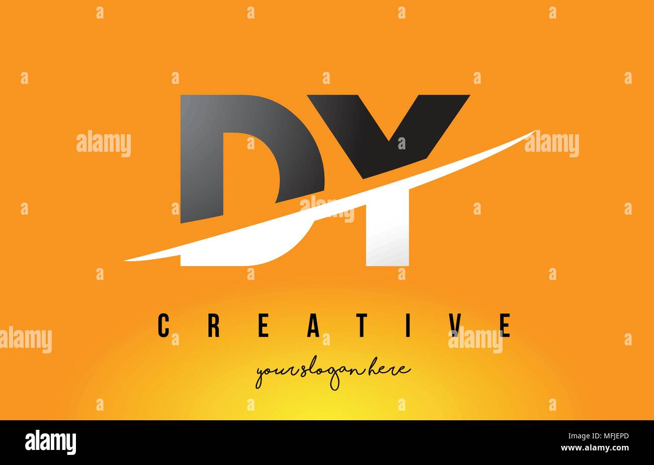 DY D Y Letter Modern Logo Design with Swoosh Cutting the Middle Letters ...