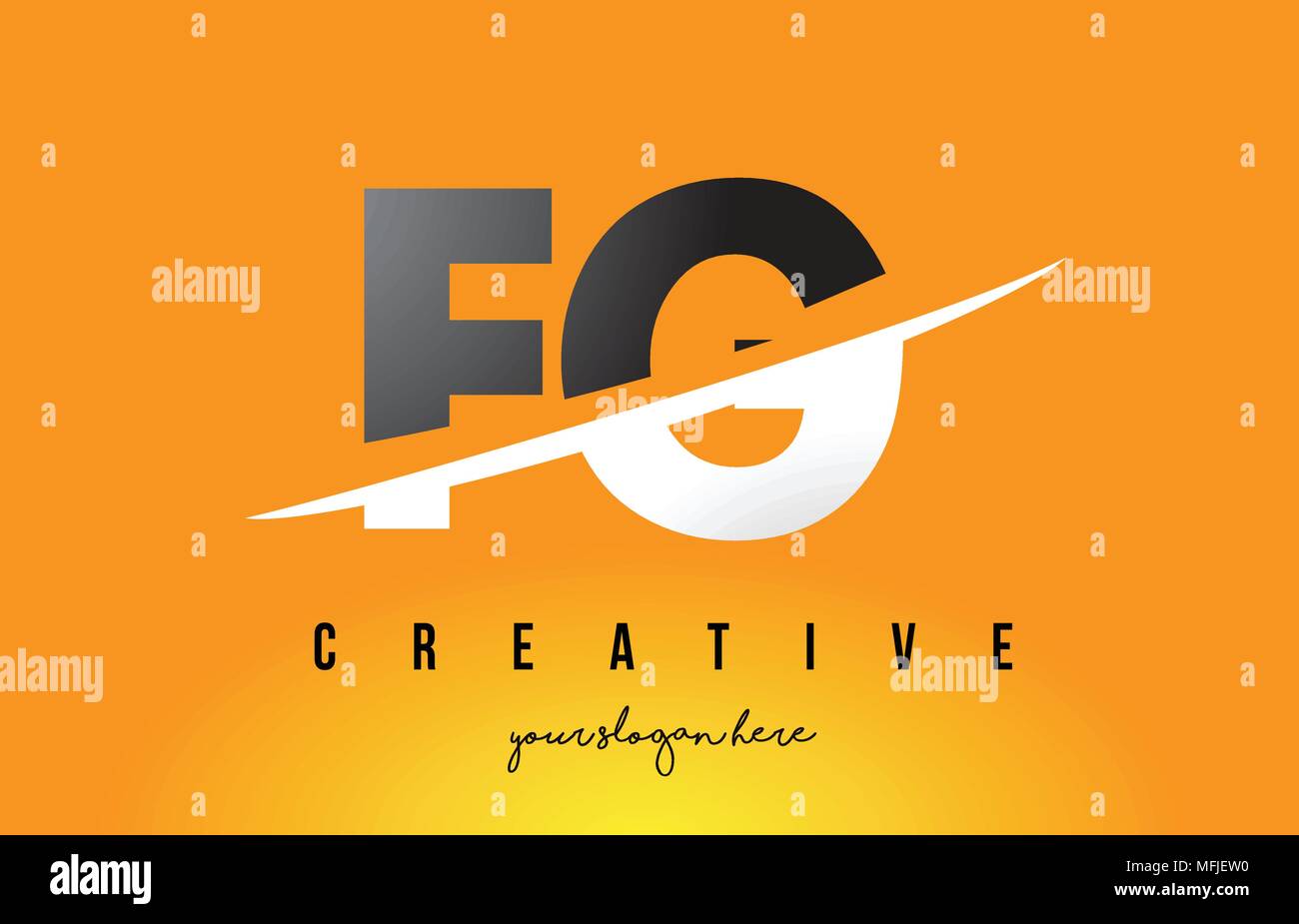 FG F G Letter Modern Logo Design with Swoosh Cutting the Middle Letters ...
