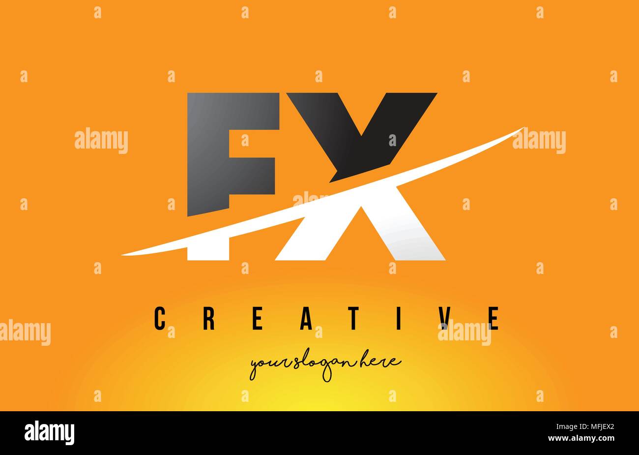 FX F X Letter Modern Logo Design with Swoosh Cutting the Middle Letters ...