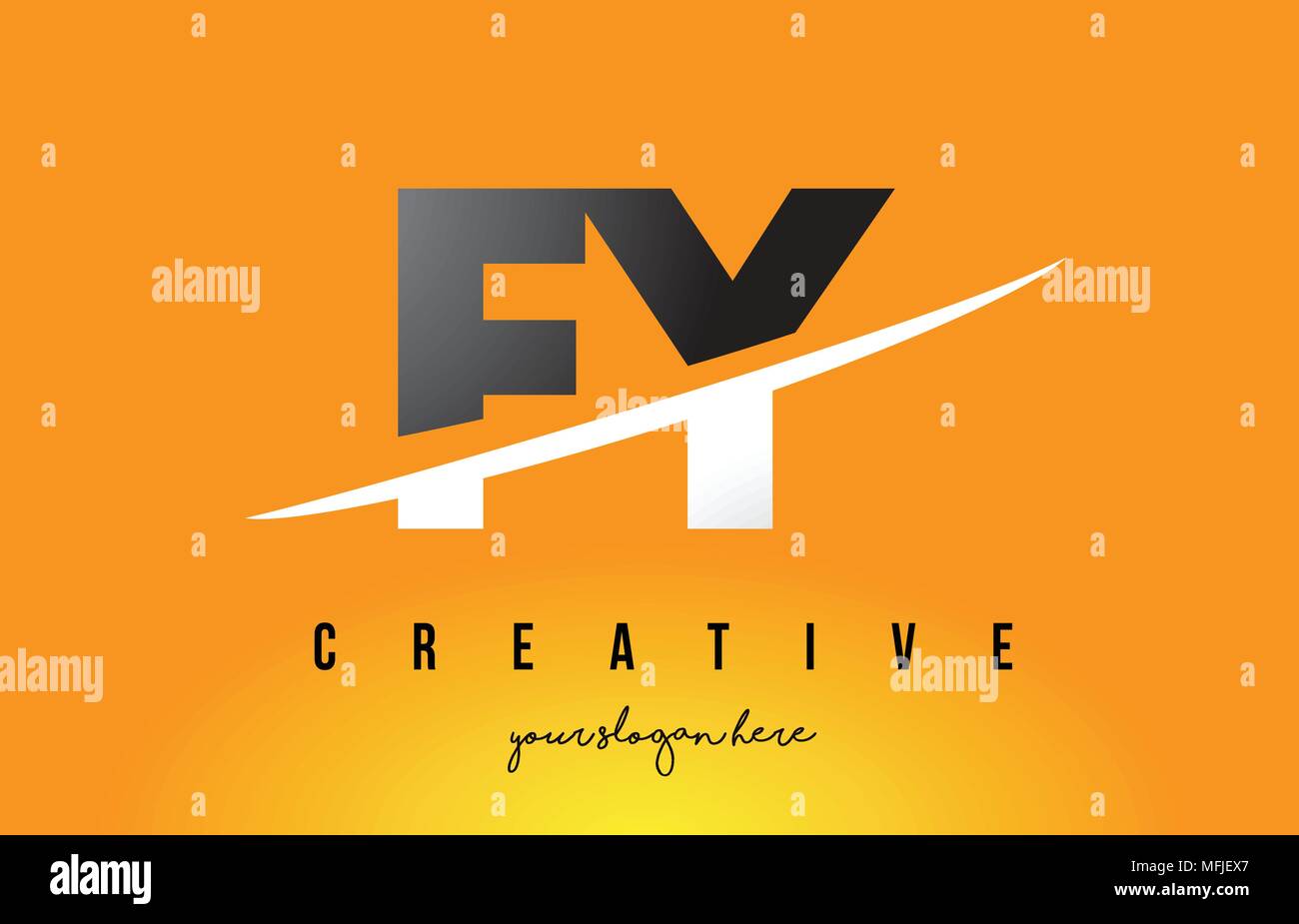 FY F Y Letter Modern Logo Design with Swoosh Cutting the Middle Letters ...