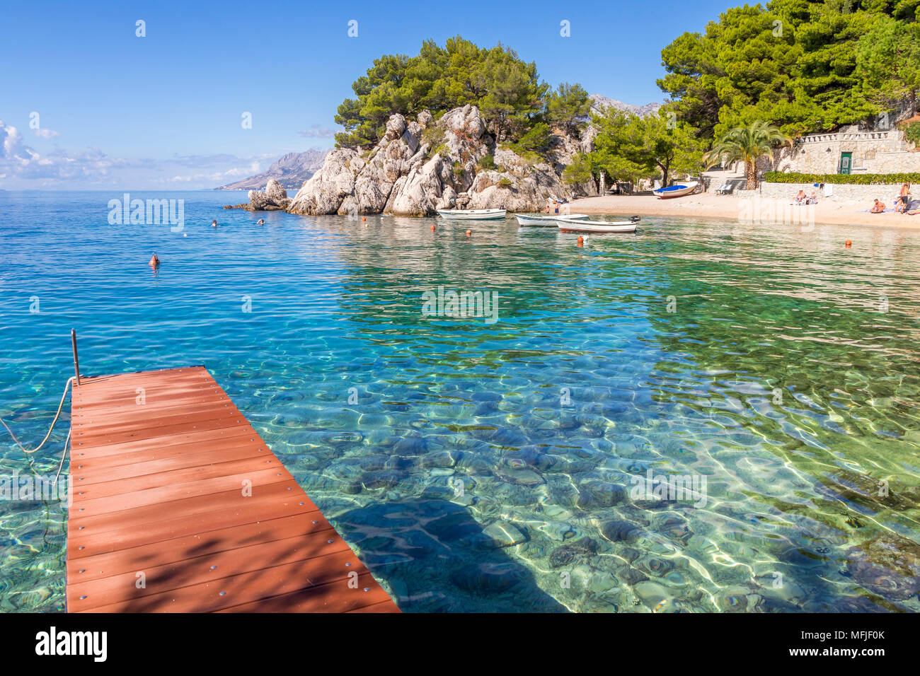 The famous Podrace Beach near Brela and Makarska, Croatia, Europe Stock ...