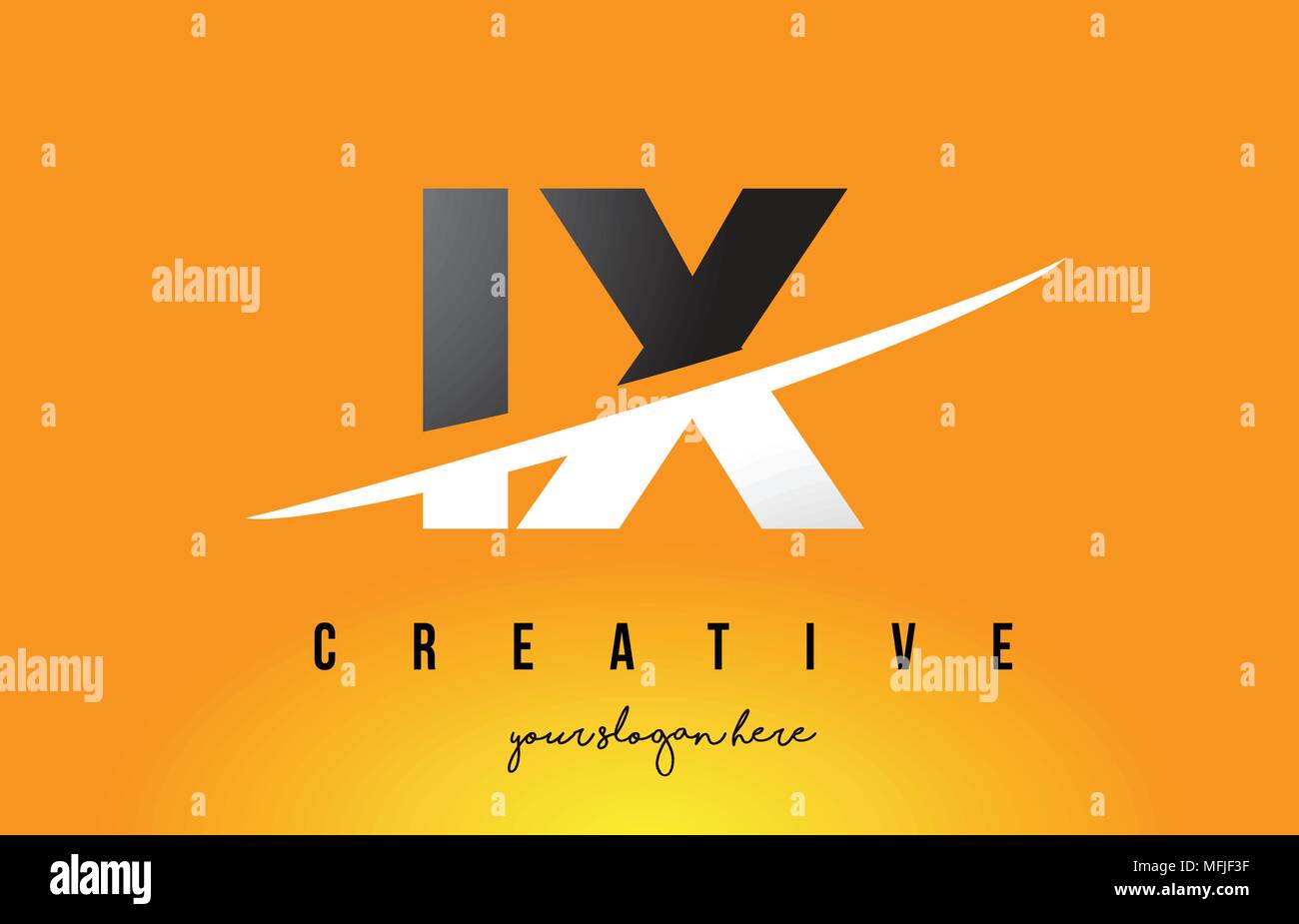 IX I X Letter Modern Logo Design with Swoosh Cutting the Middle Letters ...