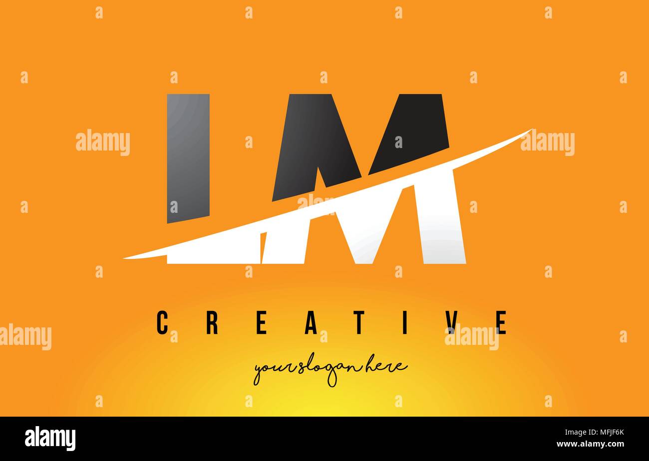 LM L M Letter Modern Logo Design with Swoosh Cutting the Middle Letters ...